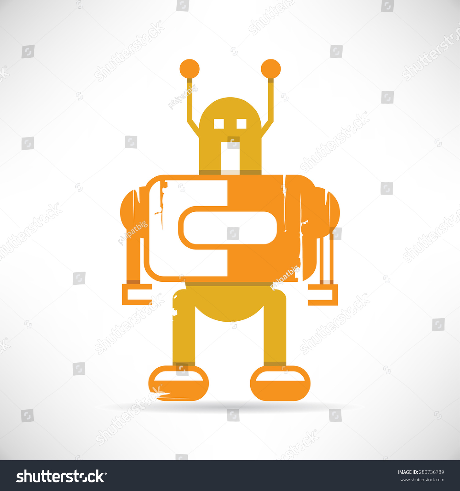 Cute Cartoon Robot Monster Stock Vector (Royalty Free) 280736789 ...