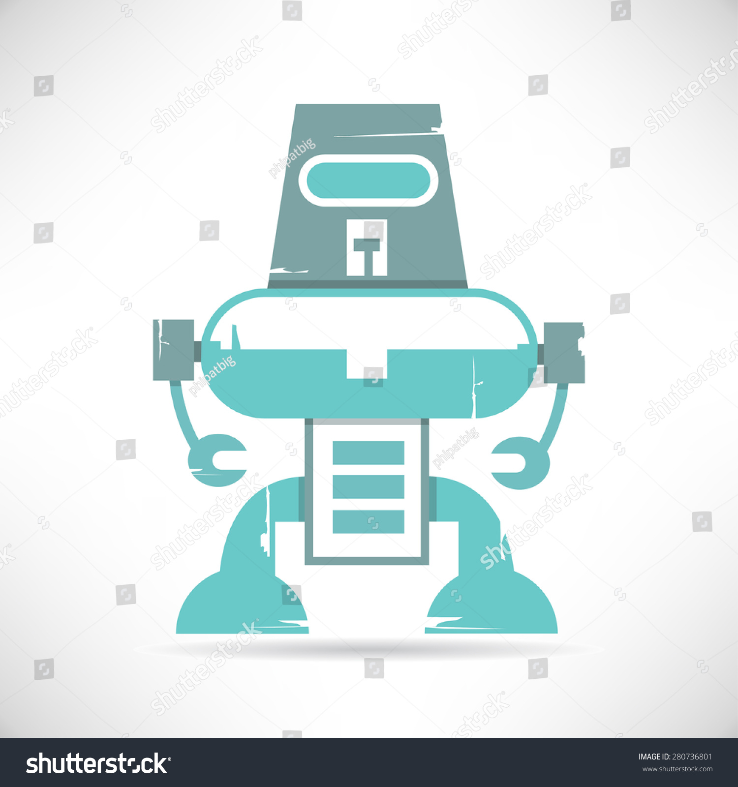 Cute Cartoon Robot Monster Stock Vector (Royalty Free) 280736801
