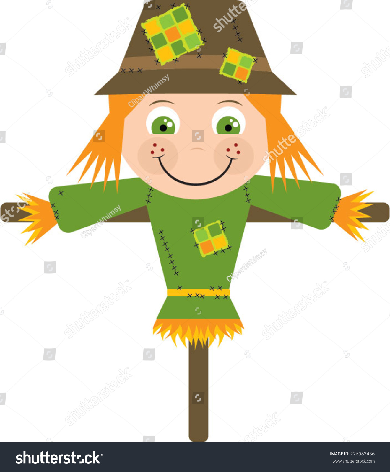 Cute Cartoon Scarecrow: Vector có sẵn (miễn phí bản quyền) 226983436 ...