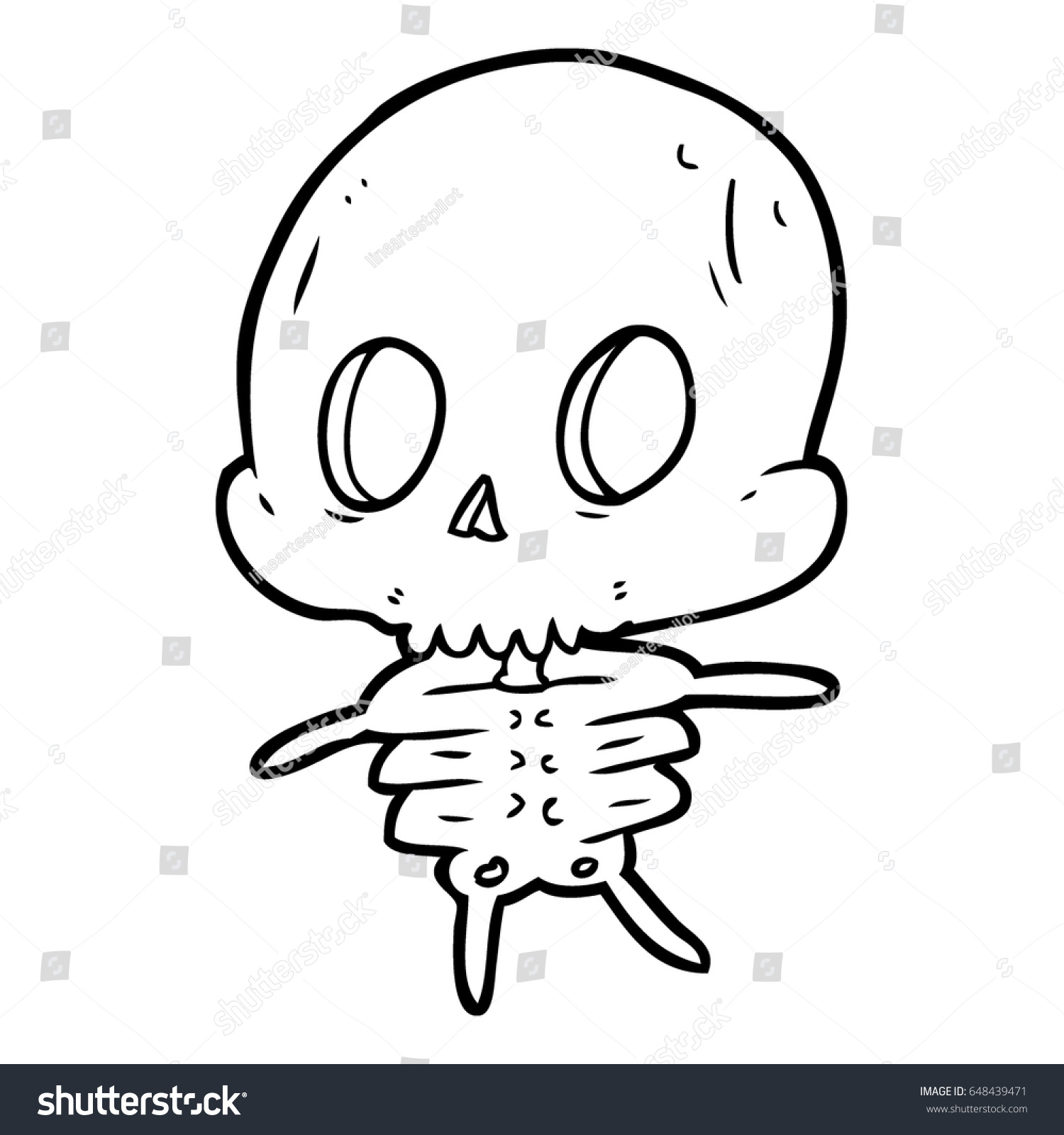 Cute Cartoon Skeleton Stock Vector (Royalty Free) 648439471