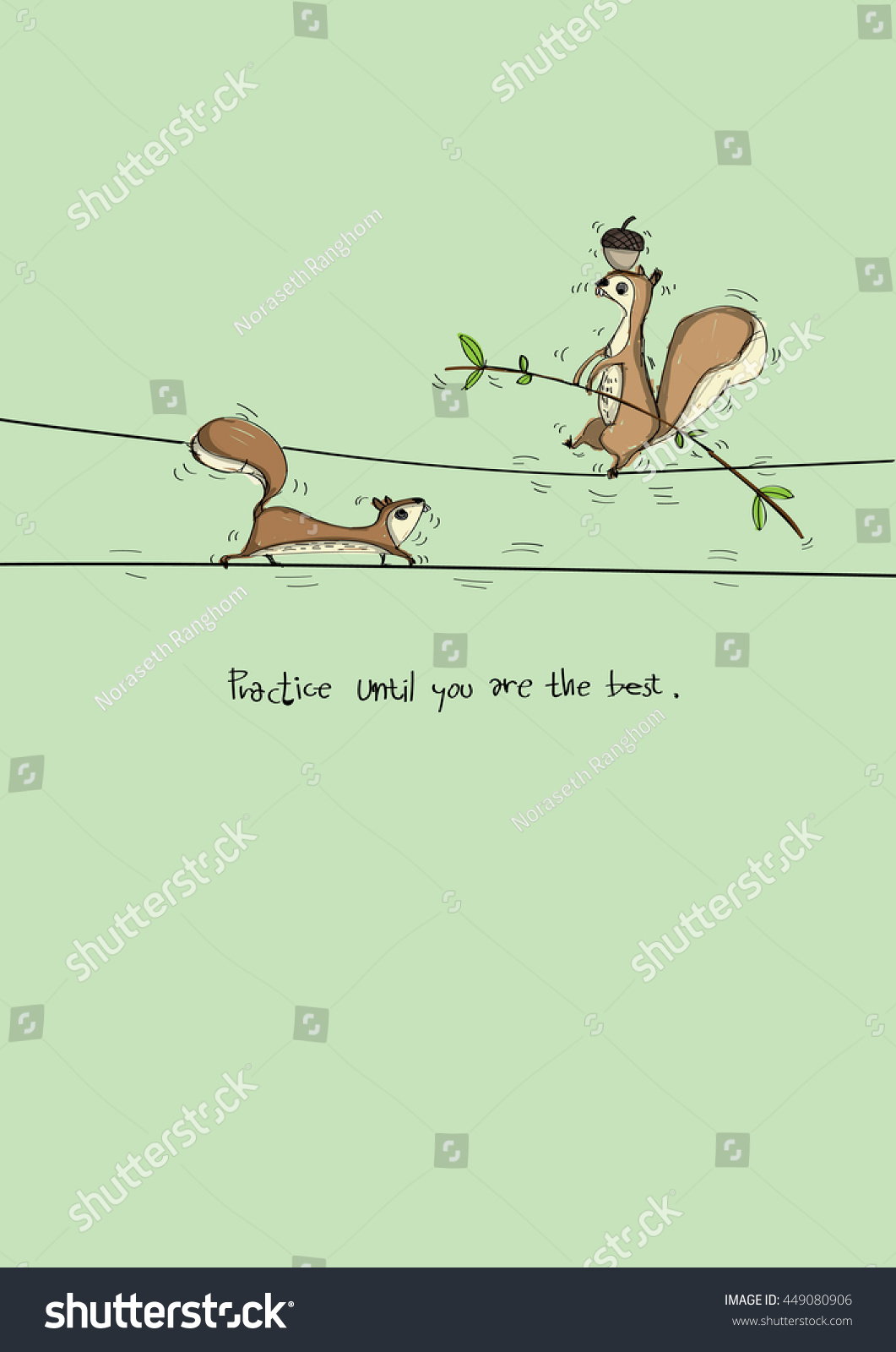 Cute Cartoon Squirrels Vector Illustration: vector de stock (libre de ...