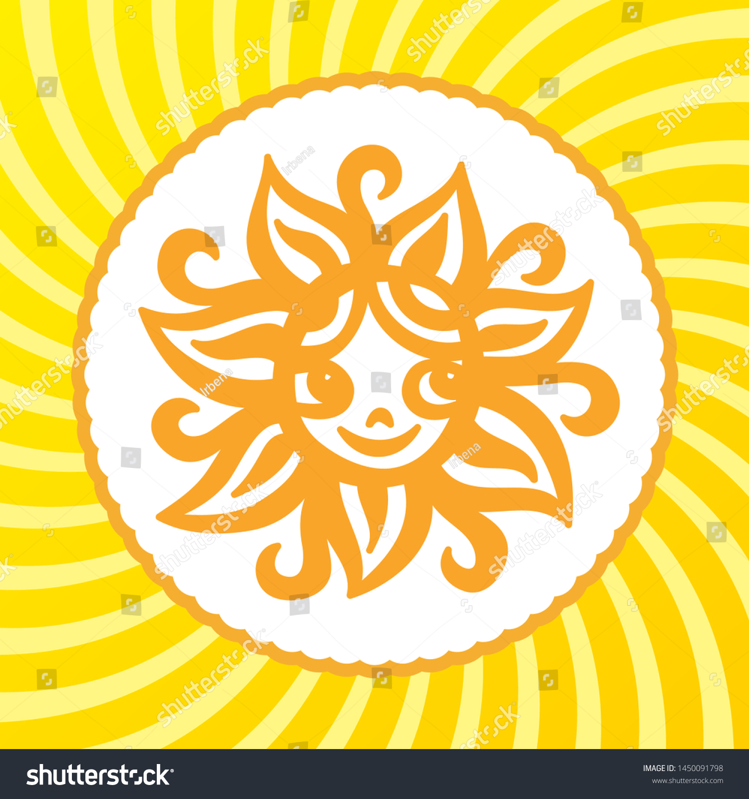 Cute Cartoon Sun Vector Illustration 库存矢量图（免版税）1450091798 | Shutterstock