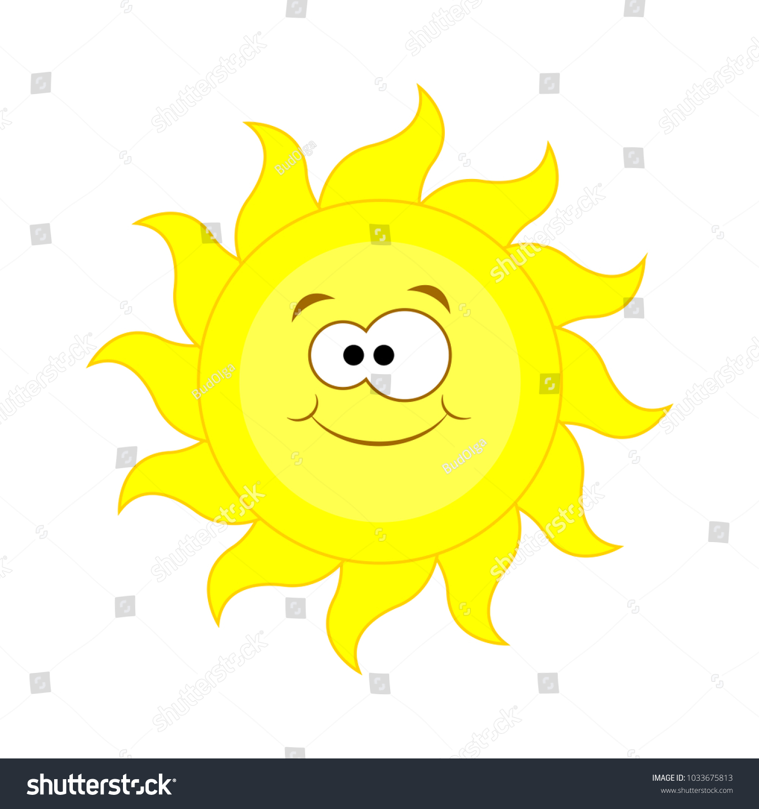 Cute Cartoon Sun Vector Illustration Isolated Stock Vector (Royalty ...