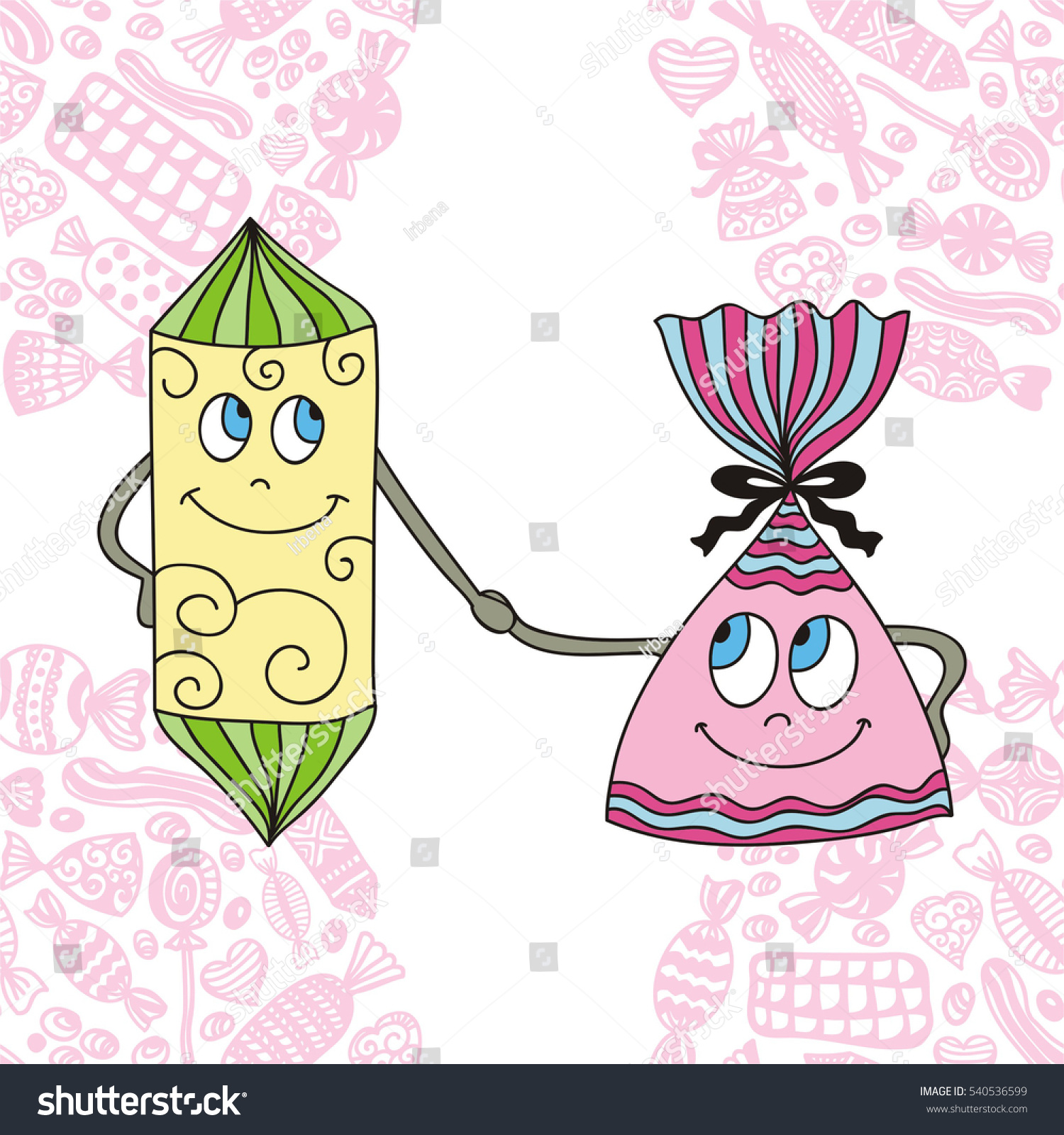 Cute Cartoon Sweets Vector Illustration Stock Vector (Royalty Free ...