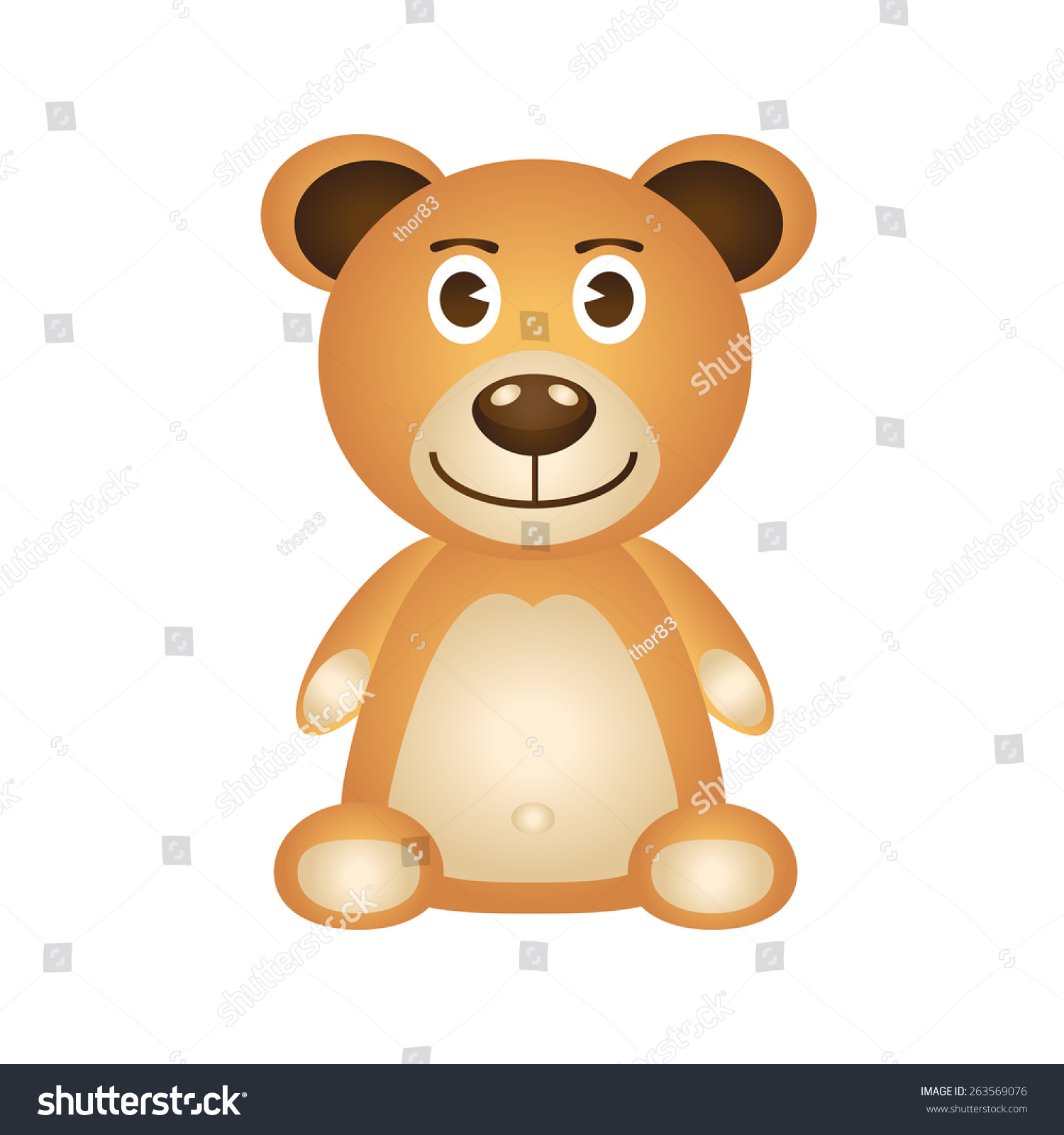Cute Cartoon Teddy Bear Stock Vector (Royalty Free) 263569076 ...