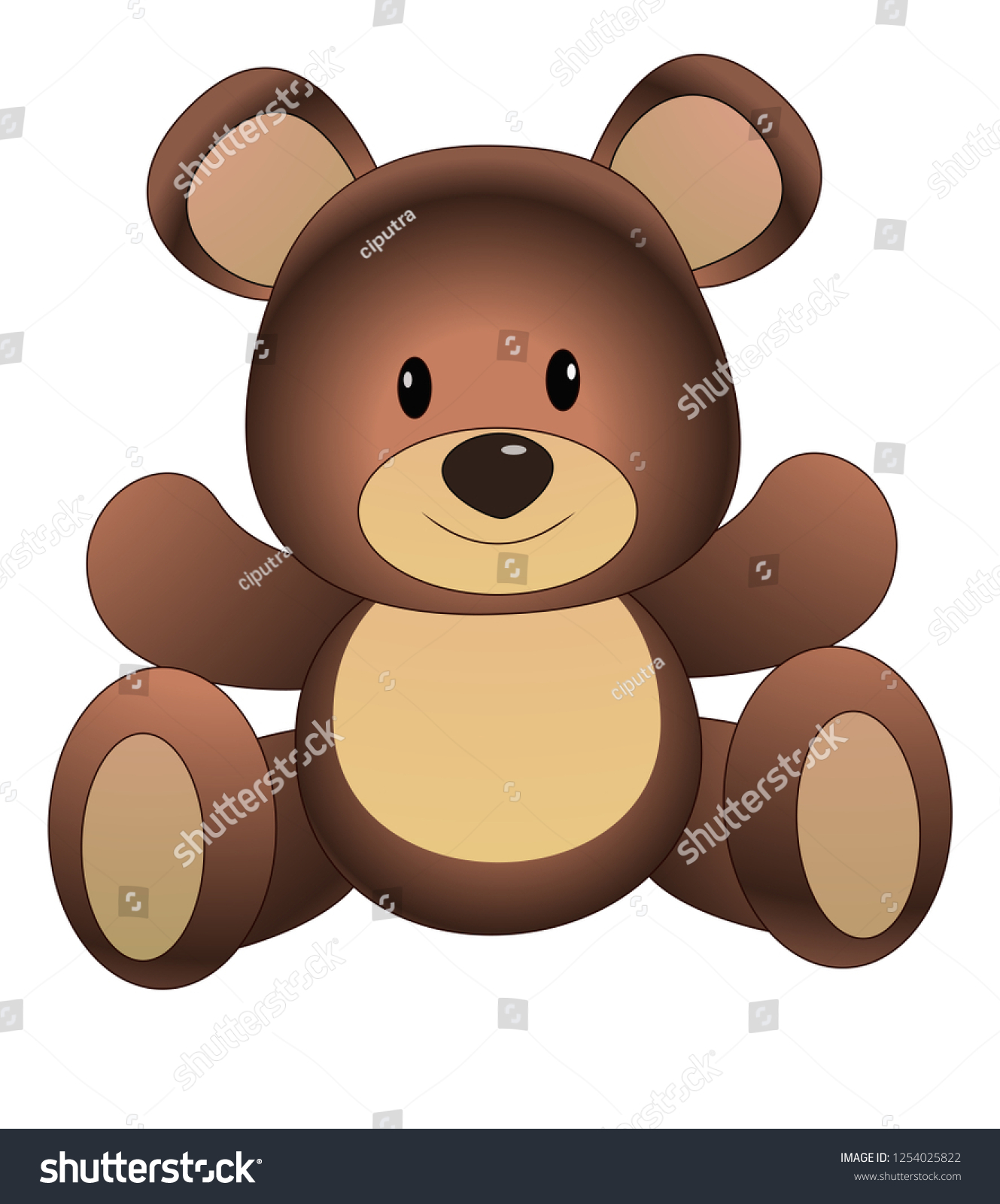 Cute Cartoon Teddy Bear Vector Illustration Stock Vector (Royalty Free ...