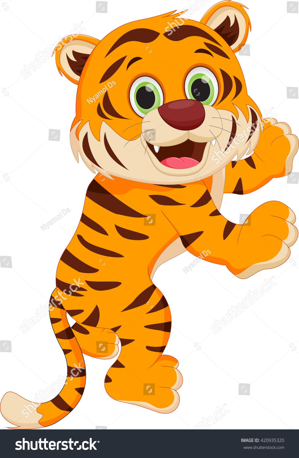 Cute Cartoon Tiger Stock Vector (Royalty Free) 420935320 | Shutterstock