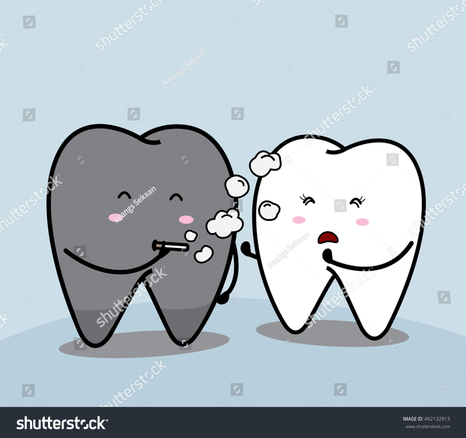Cute Cartoon Tooth Smoke 스톡 벡터(로열티 프리) 492132913 | Shutterstock