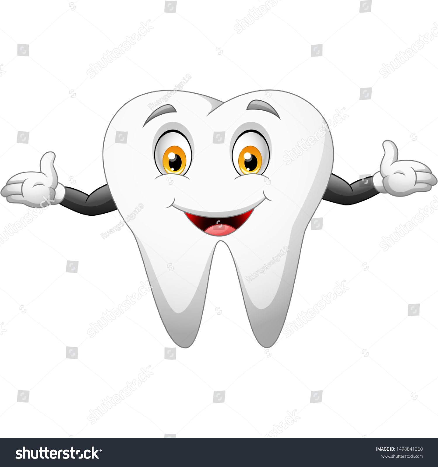 Cute Cartoon Tooth Vector Illustration Stock Vector (Royalty Free ...