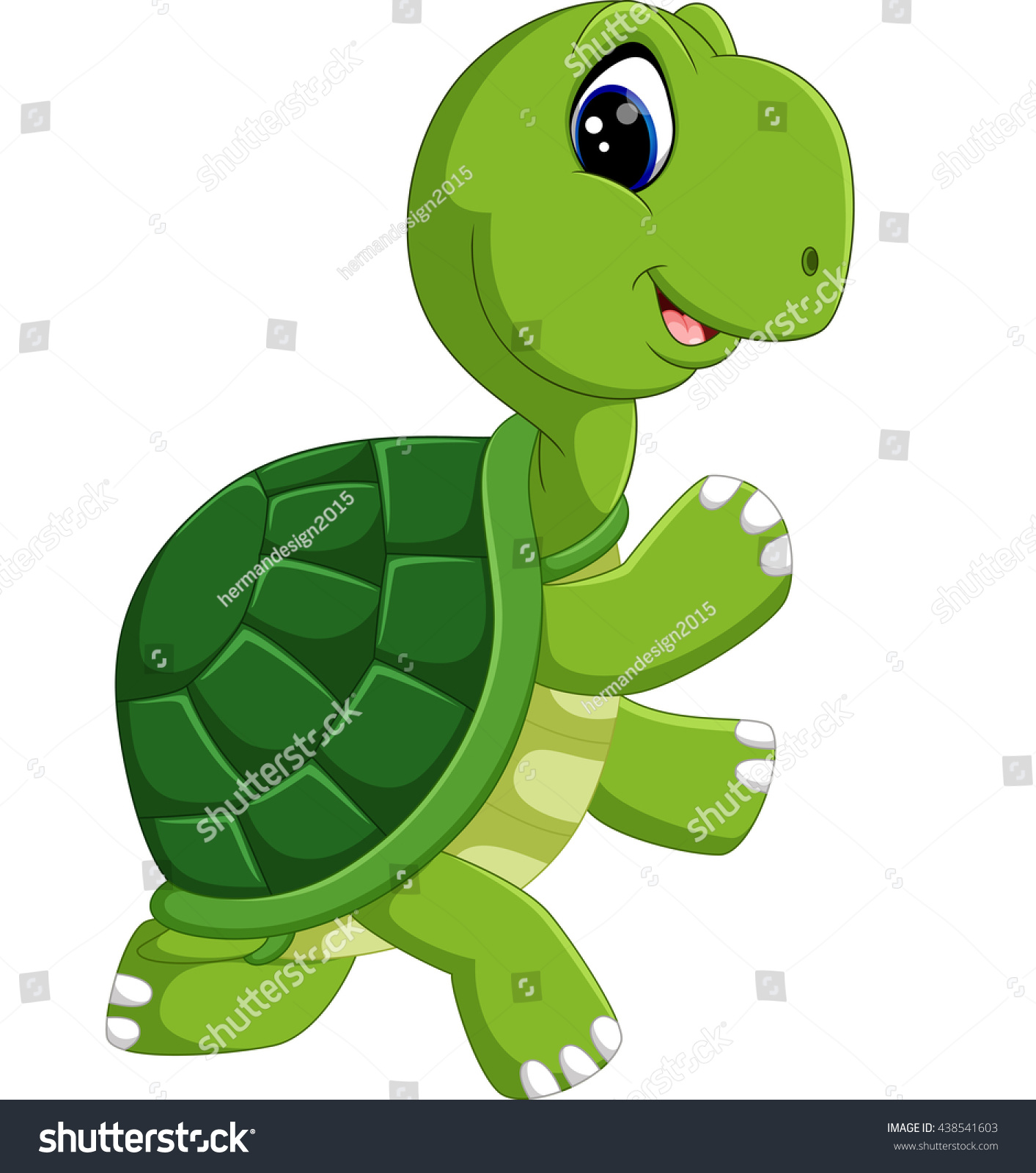 Cute Cartoon Turtle Stock Vector (Royalty Free) 438541603 - Shutterstock