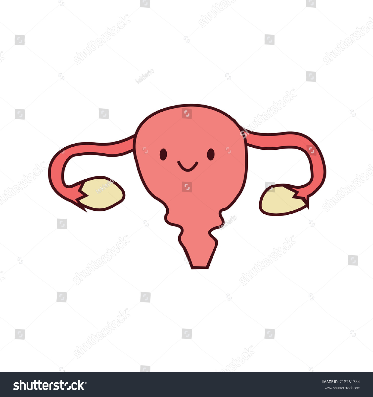 Cute Cartoon Uterus Stock Vector (Royalty Free) 718761784 | Shutterstock