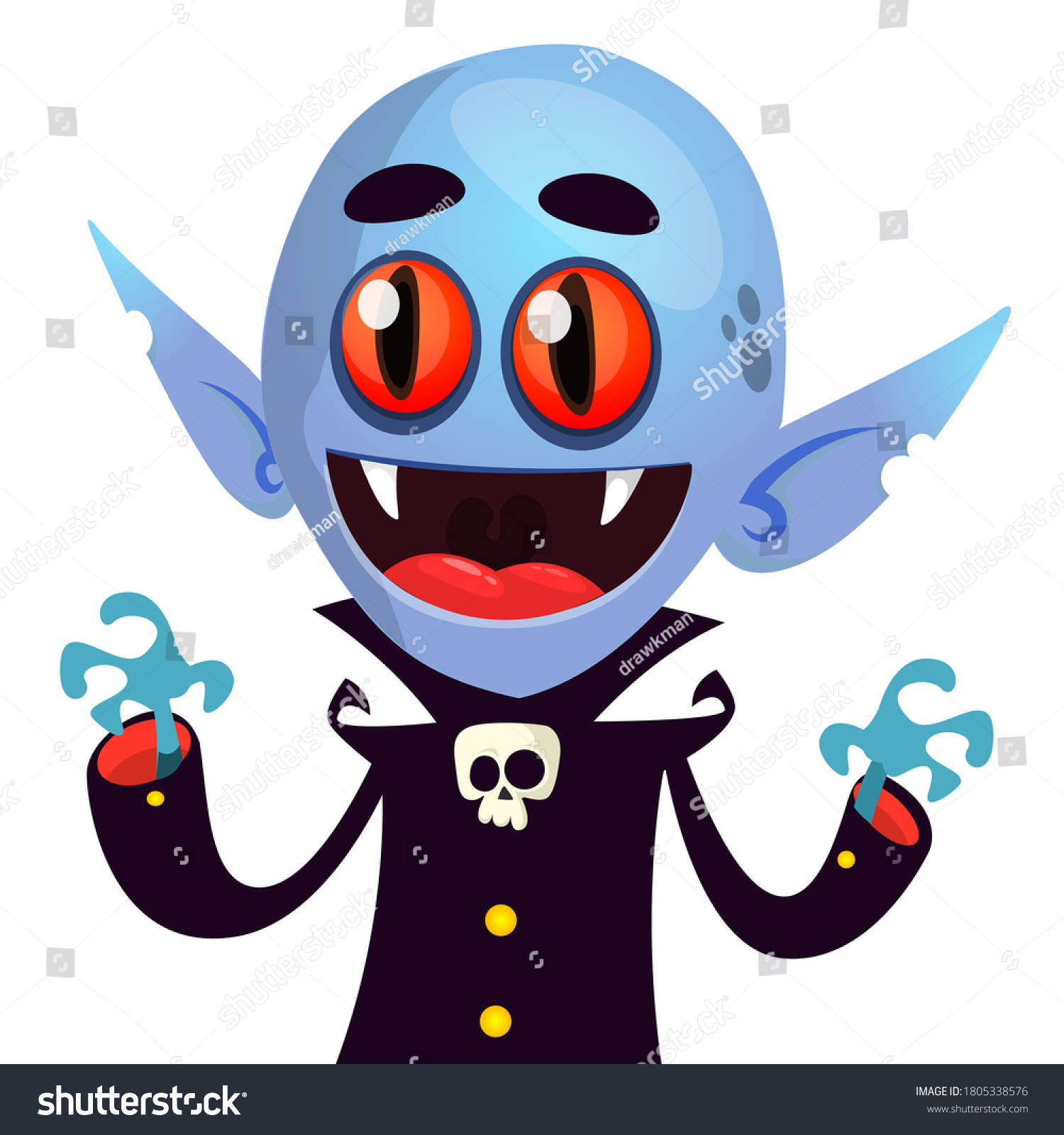 Cute Cartoon Vampire Smiling Vector Illustration: Vector có sẵn (miễn ...