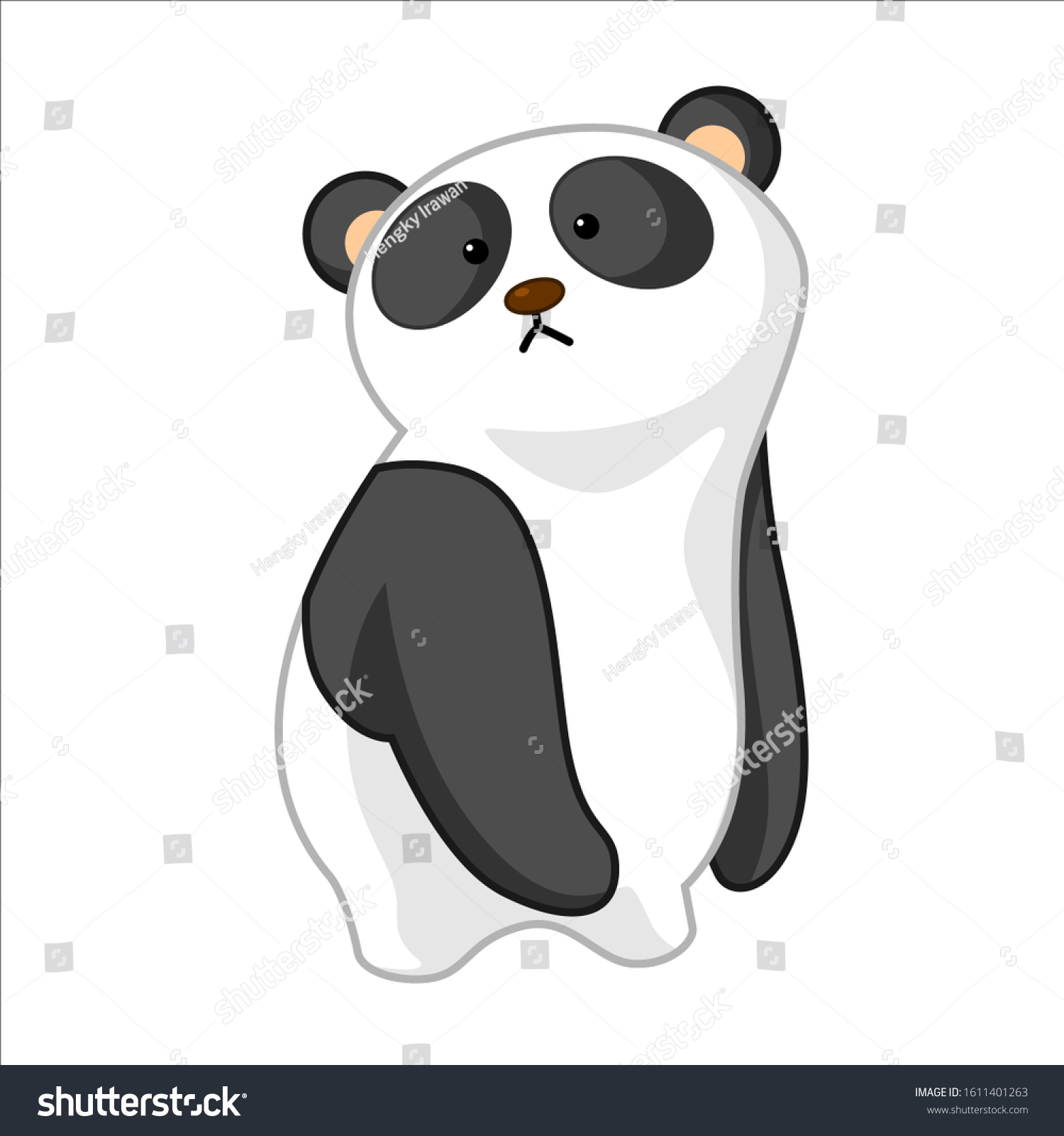 Cute Cartoon Vector Fat Panda: เวกเตอร์สต็อก (ปลอดค่าลิขสิทธิ์ ...