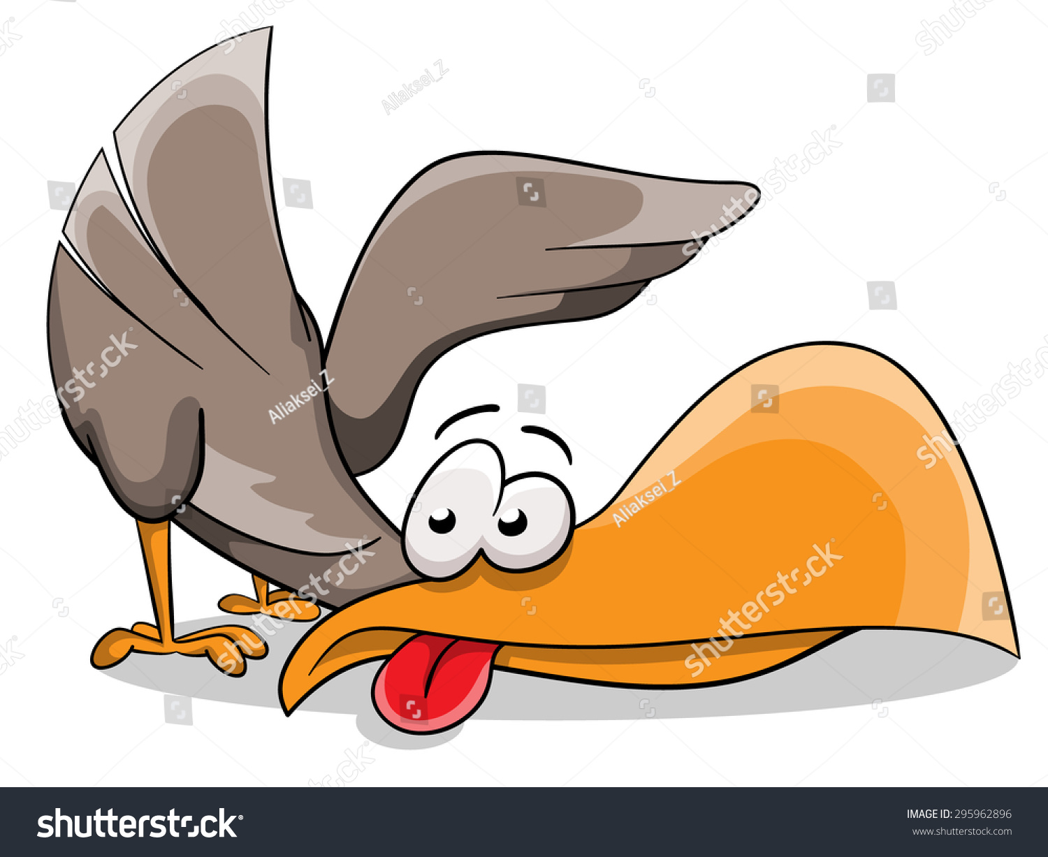 Cute Cartoon Vector Guiding Bird Stock Vector (Royalty Free) 295962896