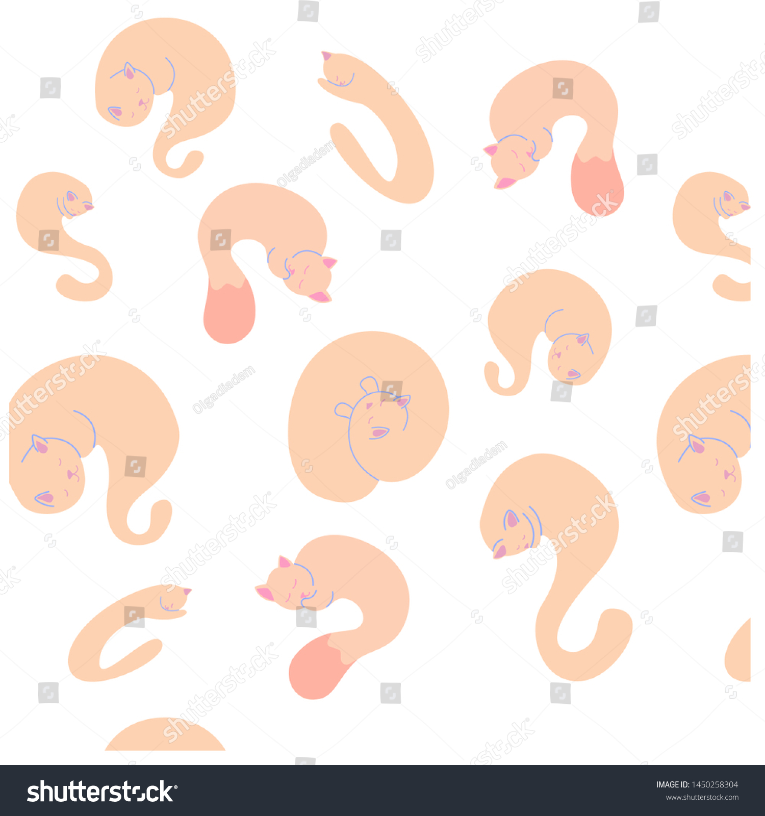 Cute Cartoon Vector Kittens Cats Attributes: Vector có sẵn (miễn phí ...