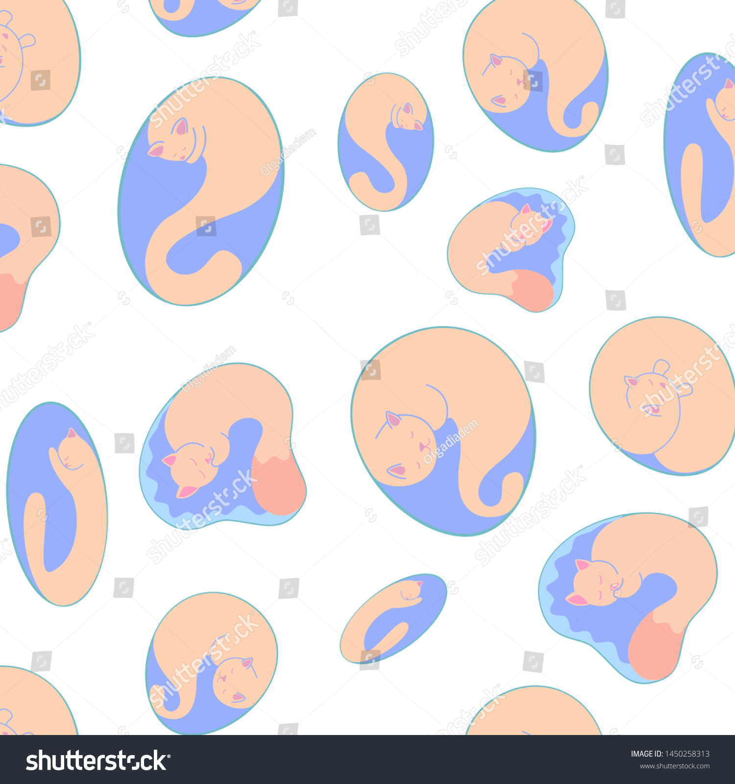Cute Cartoon Vector Kittens Cats Attributes Stock Vector (Royalty Free ...