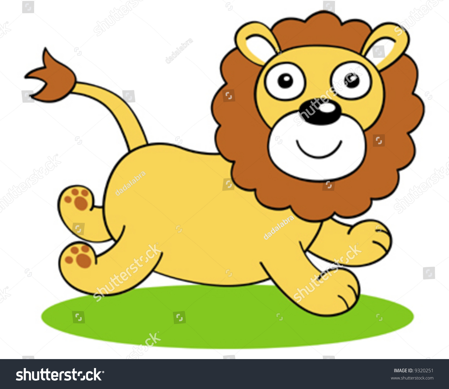 Cute Cartoon Vector Lion Stock Vector (Royalty Free) 9320251 | Shutterstock