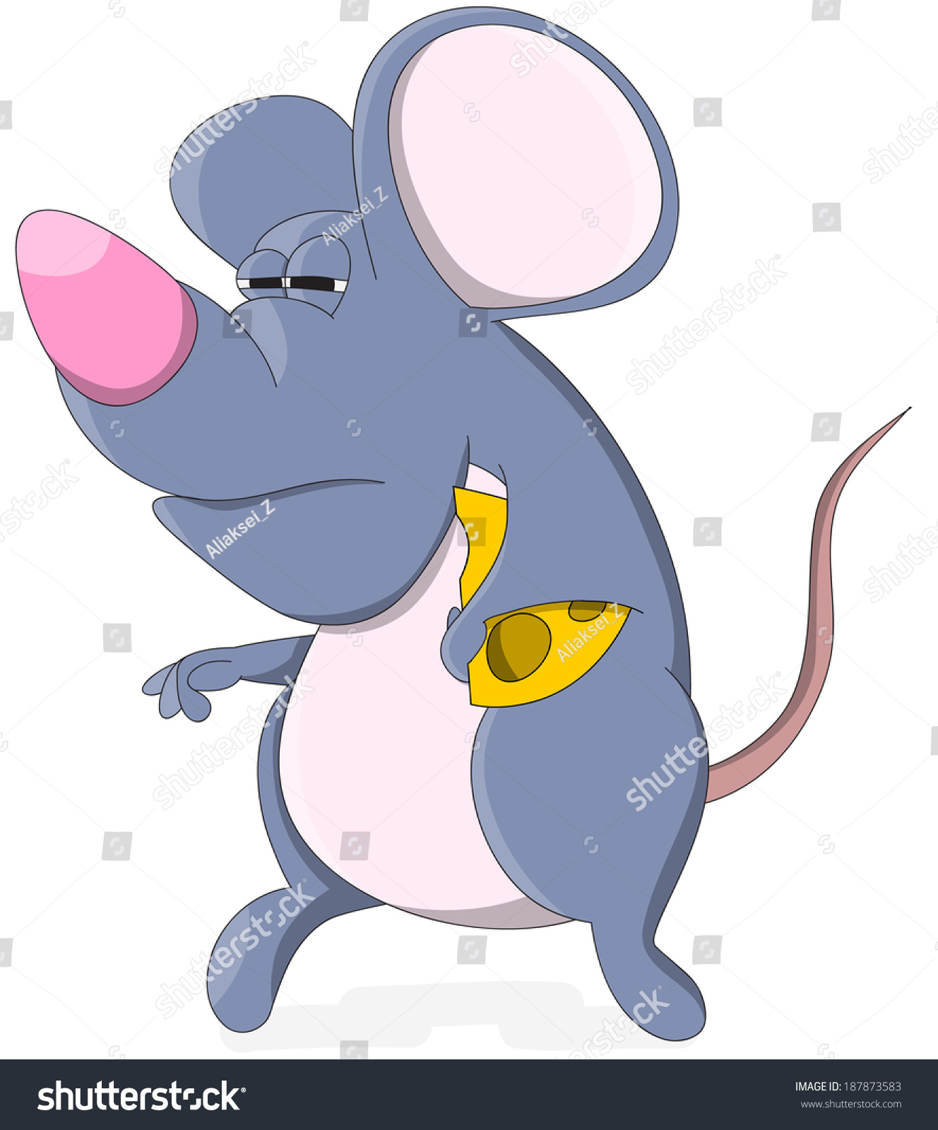 Cute Cartoon Vector Mouse Thief Cheese Stock Vector (Royalty Free ...
