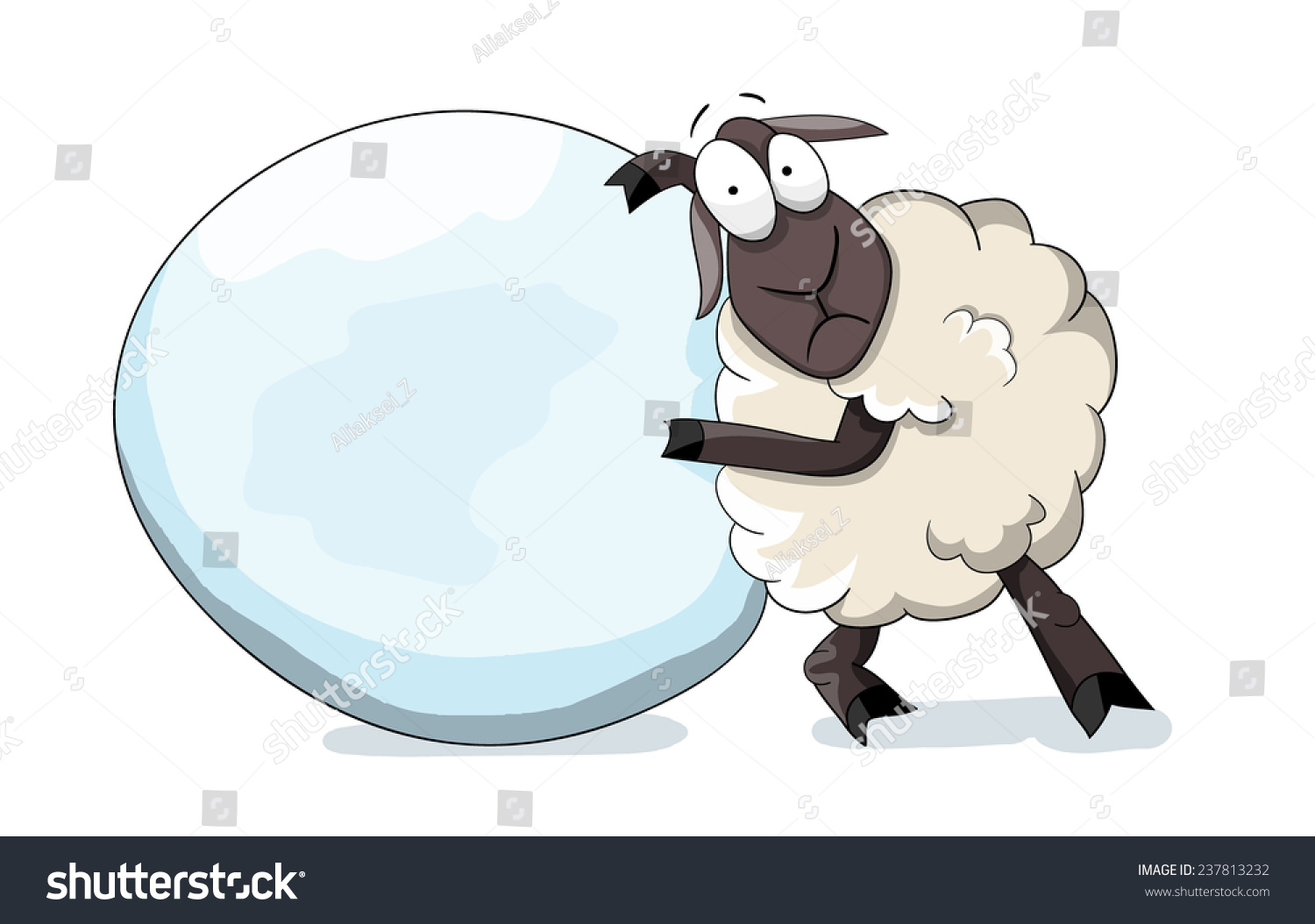 Cute Cartoon Vector Sheep Pushing Big: เวกเตอร์สต็อก (ปลอดค่าลิขสิทธิ์ ...