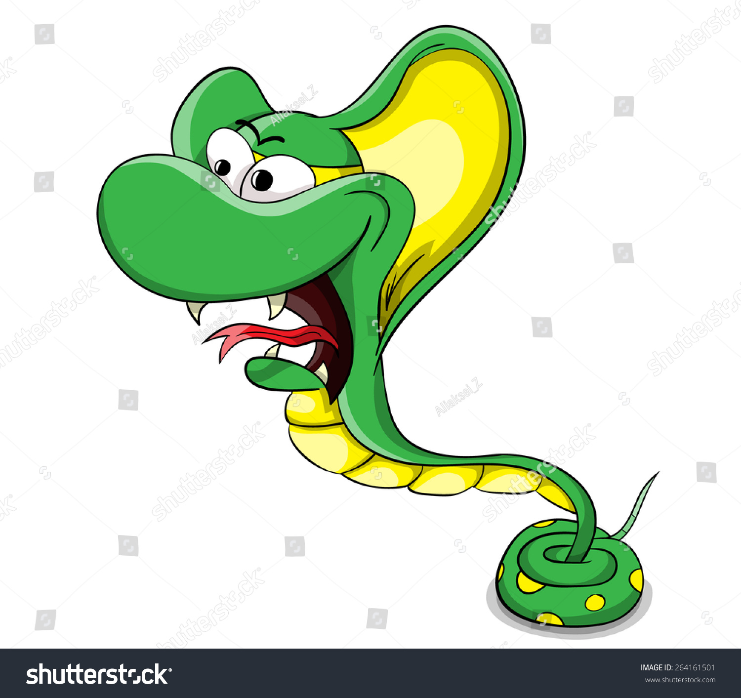 Cute Cartoon Vector Terrible Snake: เวกเตอร์สต็อก (ปลอดค่าลิขสิทธิ์ ...