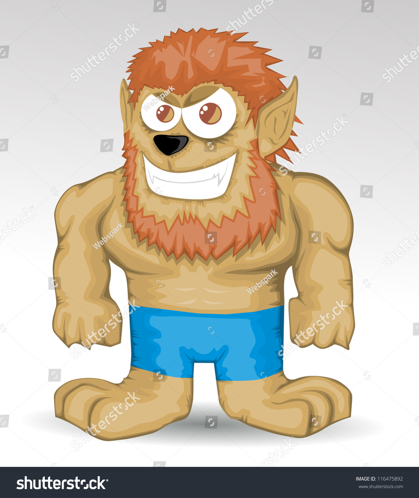Cute Cartoon Werewolf Eps10 Stock Vector (Royalty Free) 116475892 ...