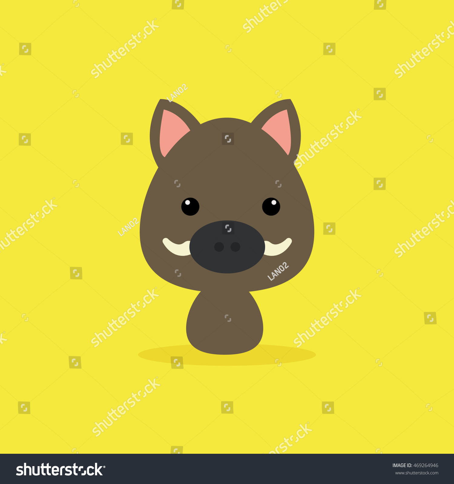 Cute Cartoon Wild Pig 库存矢量图（免版税）469264946 | Shutterstock