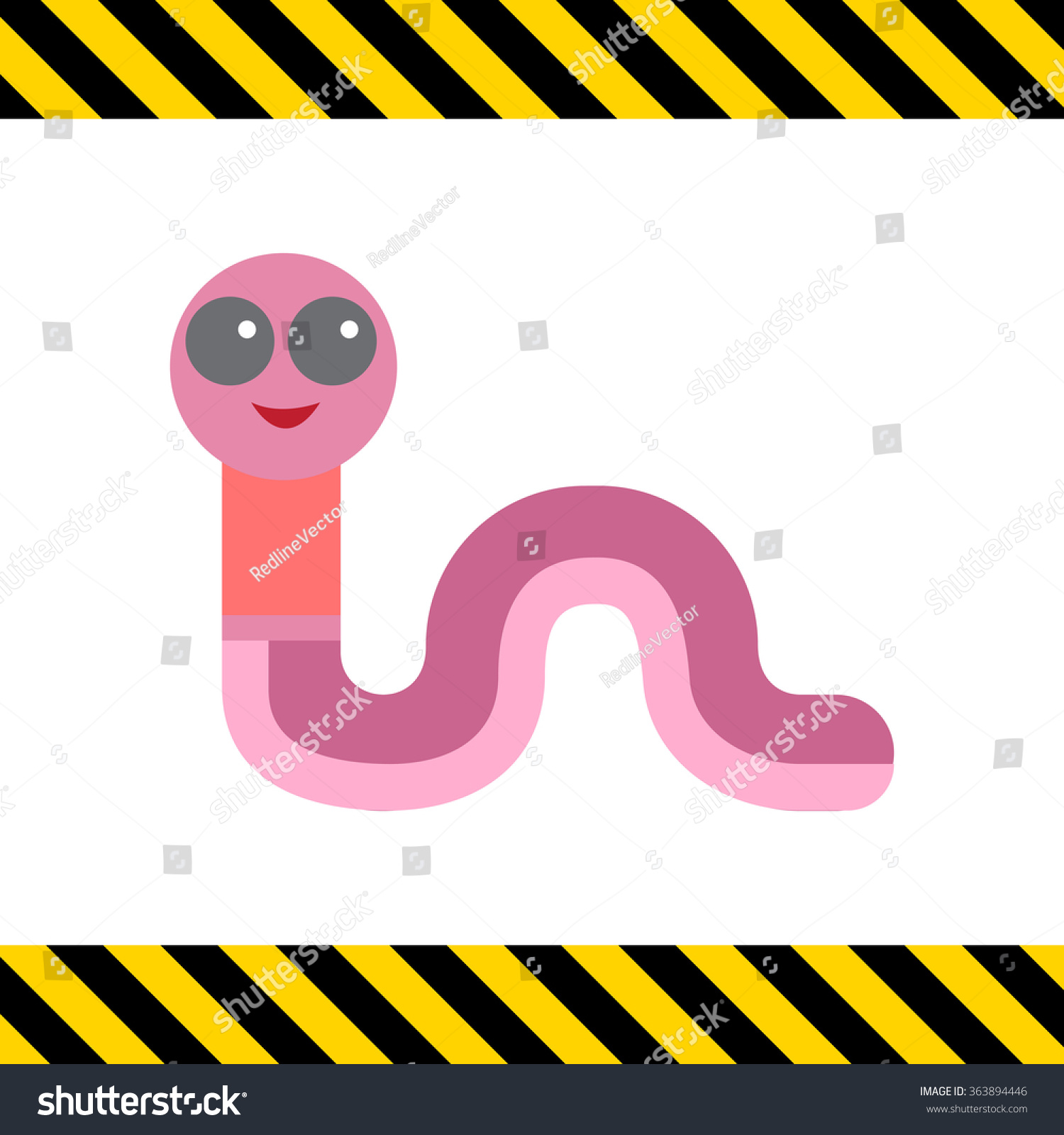 Cute Cartoon Worm Icon: เวกเตอร์สต็อก (ปลอดค่าลิขสิทธิ์) 363894446