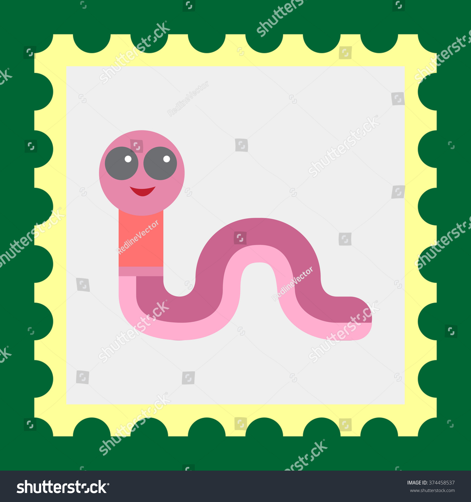 Cute Cartoon Worm Icon Stock Vector (Royalty Free) 374458537 | Shutterstock