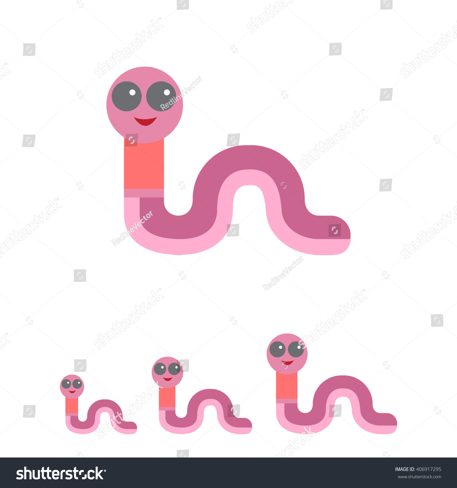 Cute Cartoon Worm Icon Stock Vector (Royalty Free) 406917295 | Shutterstock