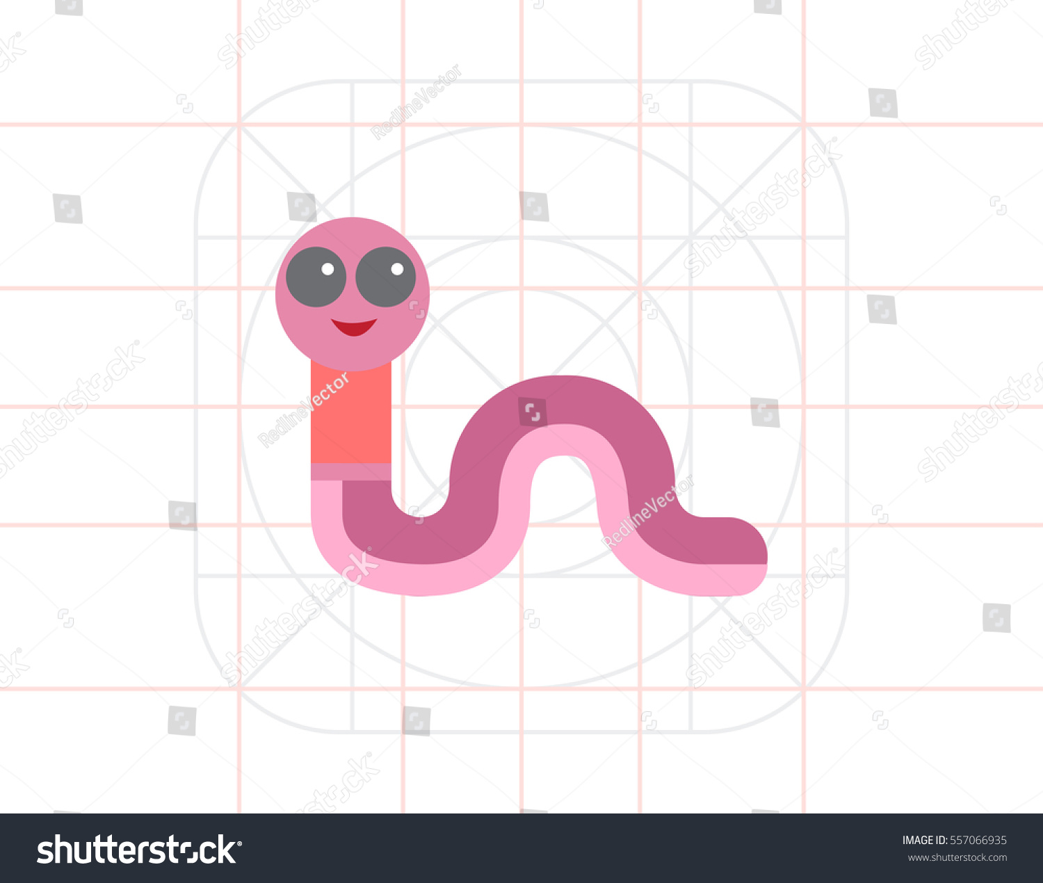 Cute Cartoon Worm Icon Stock Vector (Royalty Free) 557066935 | Shutterstock