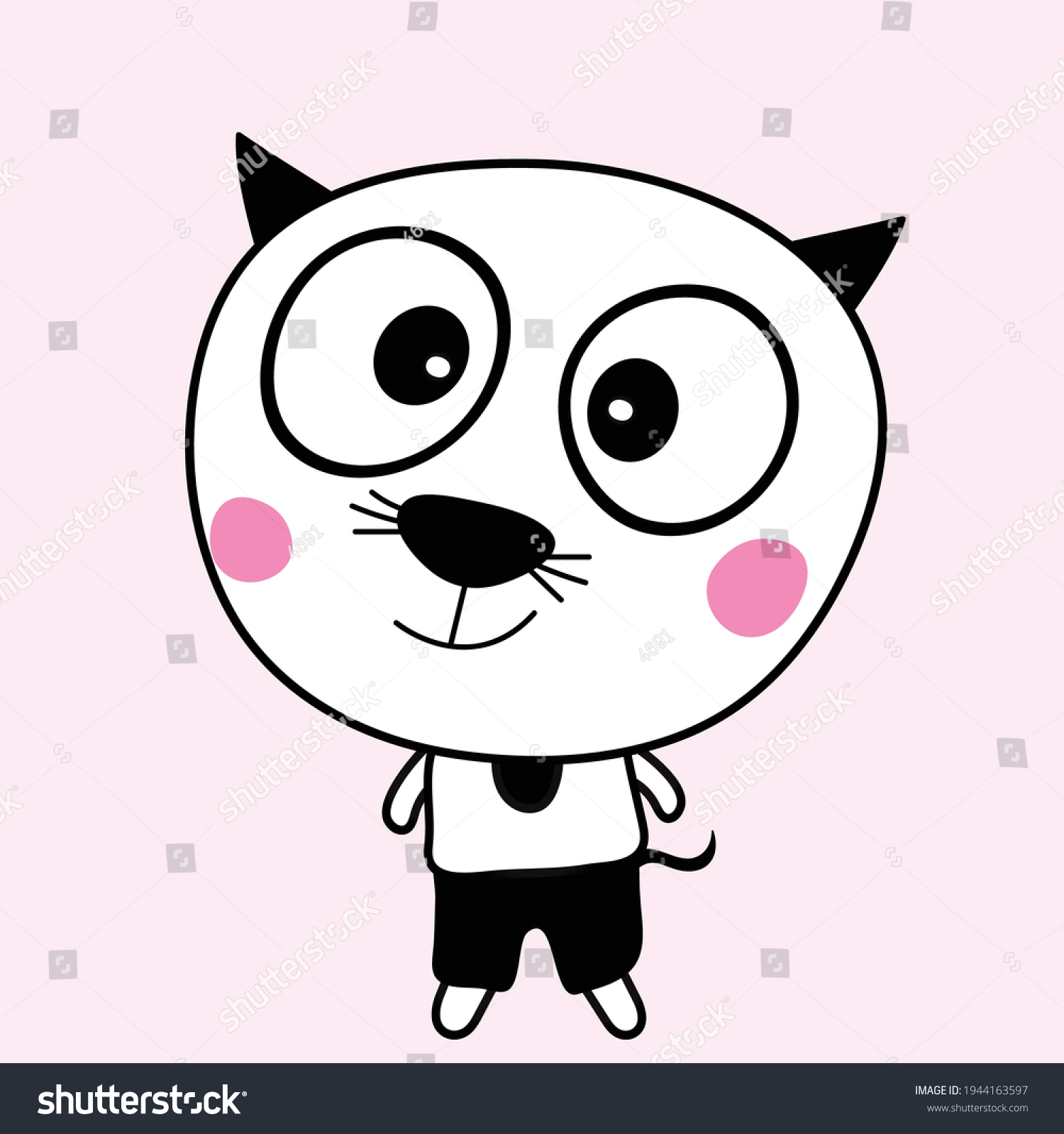 Cute Cat Cartoon Charactor Design Vector Stock Vector (Royalty Free ...