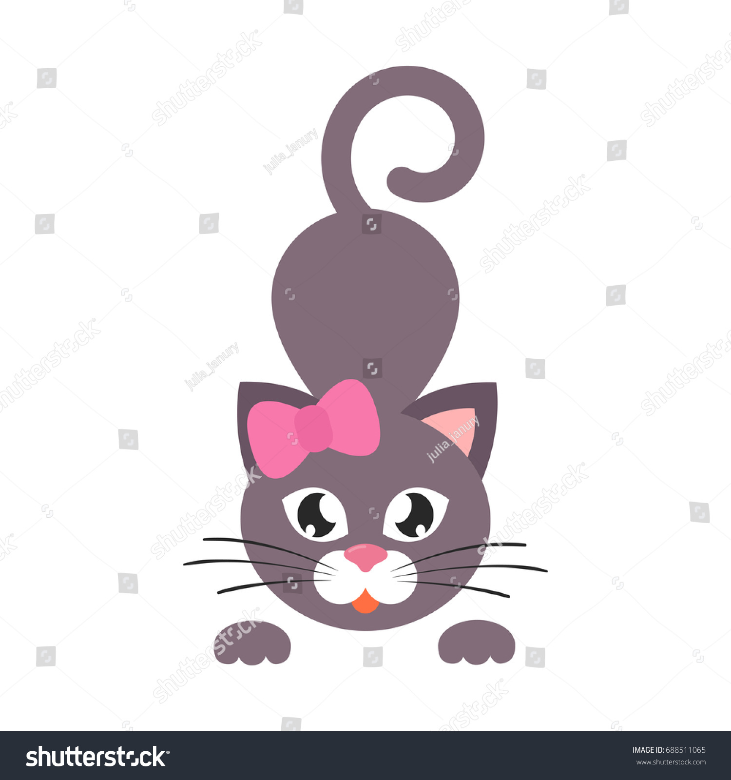 Cute Cat Girl Vector Stock Vector (Royalty Free) 688511065