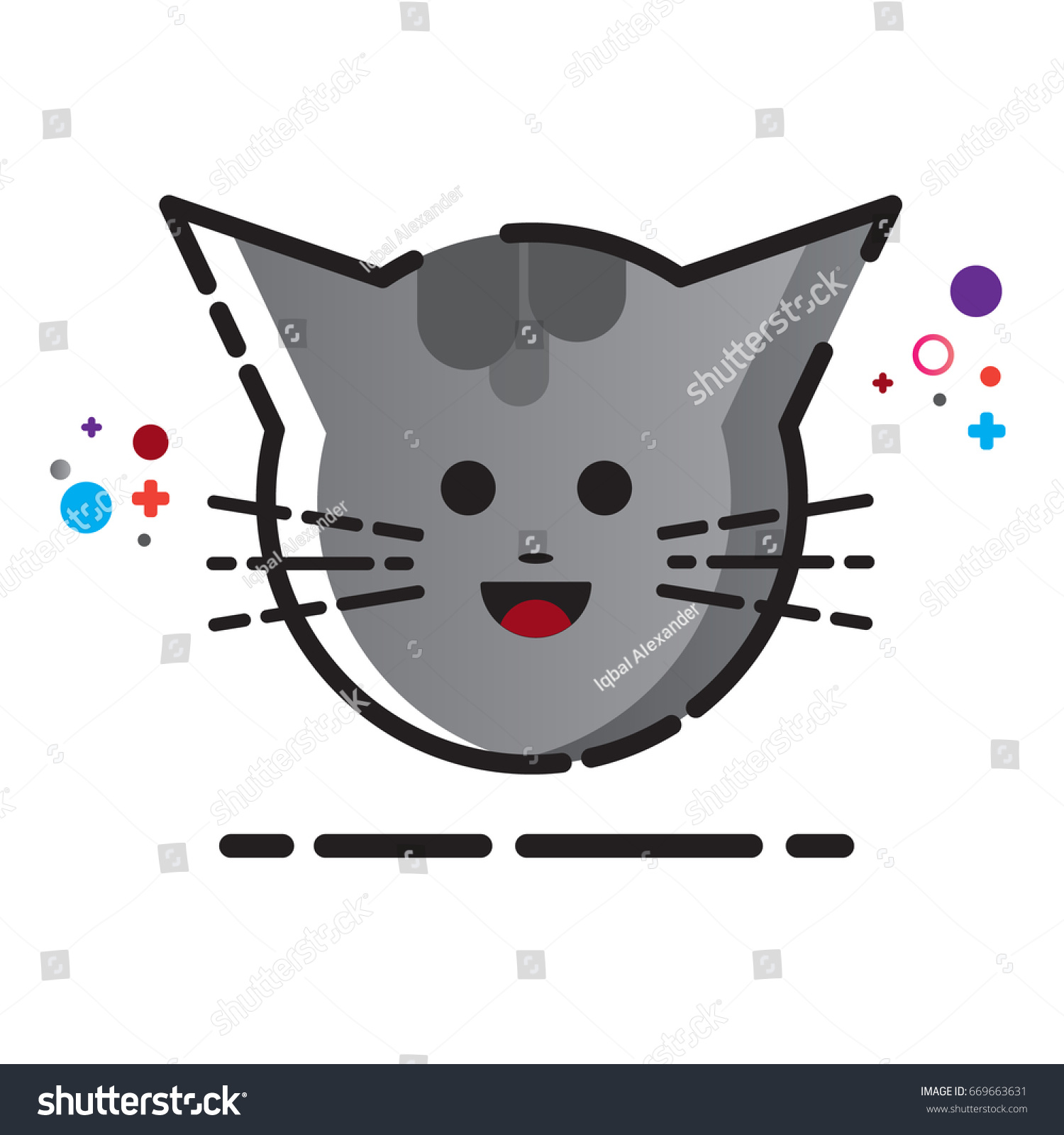 Cute Cat Icon Vector Stock Vector (Royalty Free) 669663631 | Shutterstock