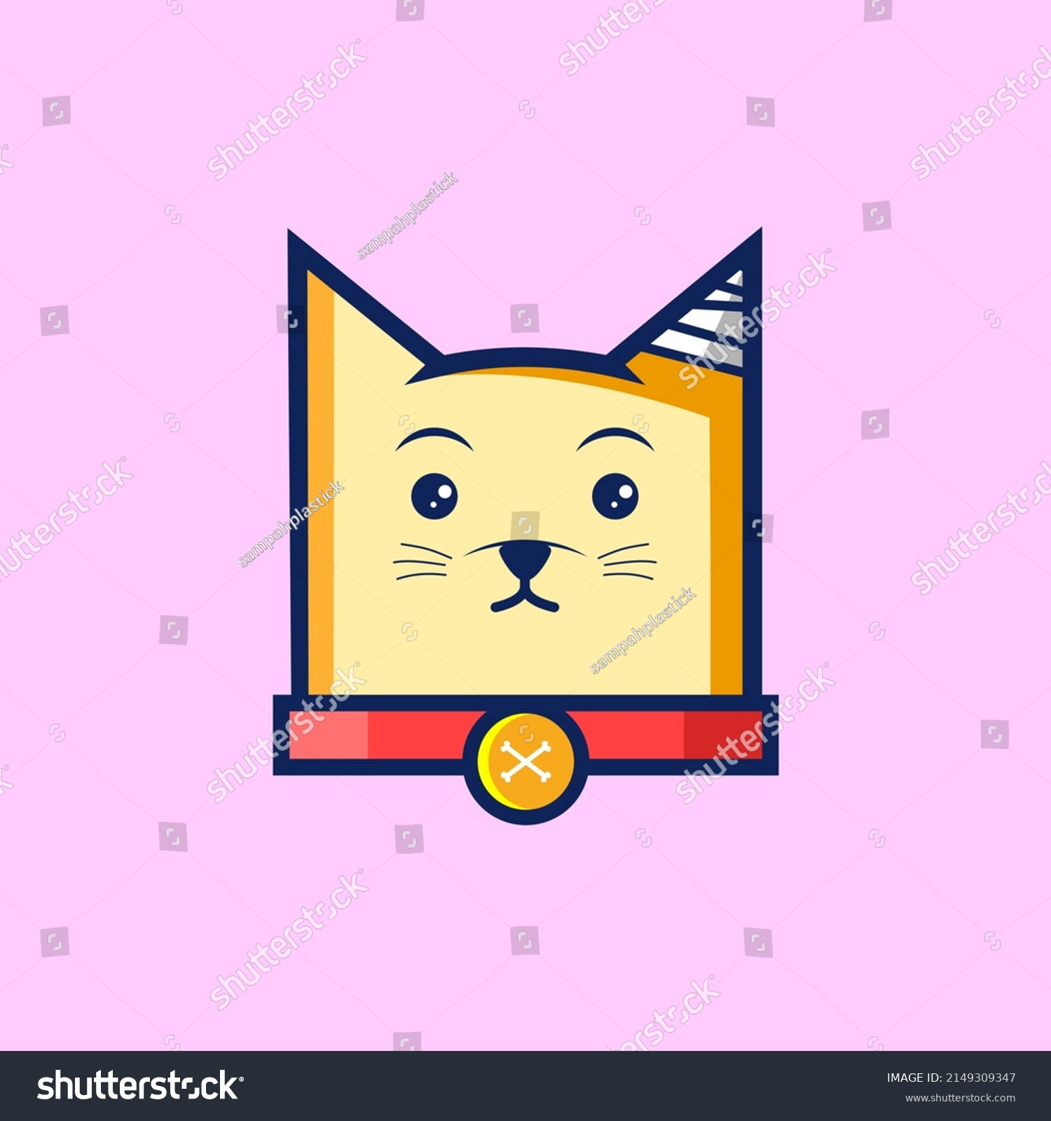 Cute Cat Logo Design Vector Illustration Stock Vector (Royalty Free ...