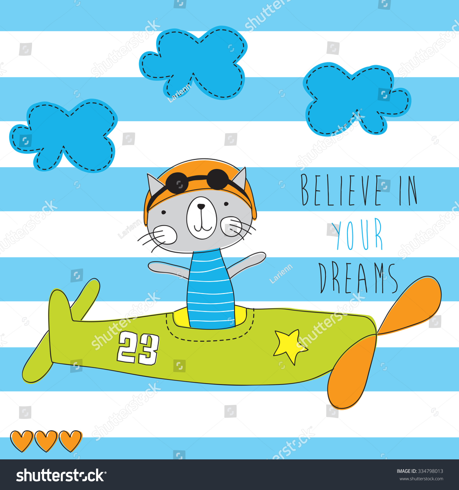 Cute Cat Pilot Vector Illustration: เวกเตอร์สต็อก (ปลอดค่าลิขสิทธิ์ ...