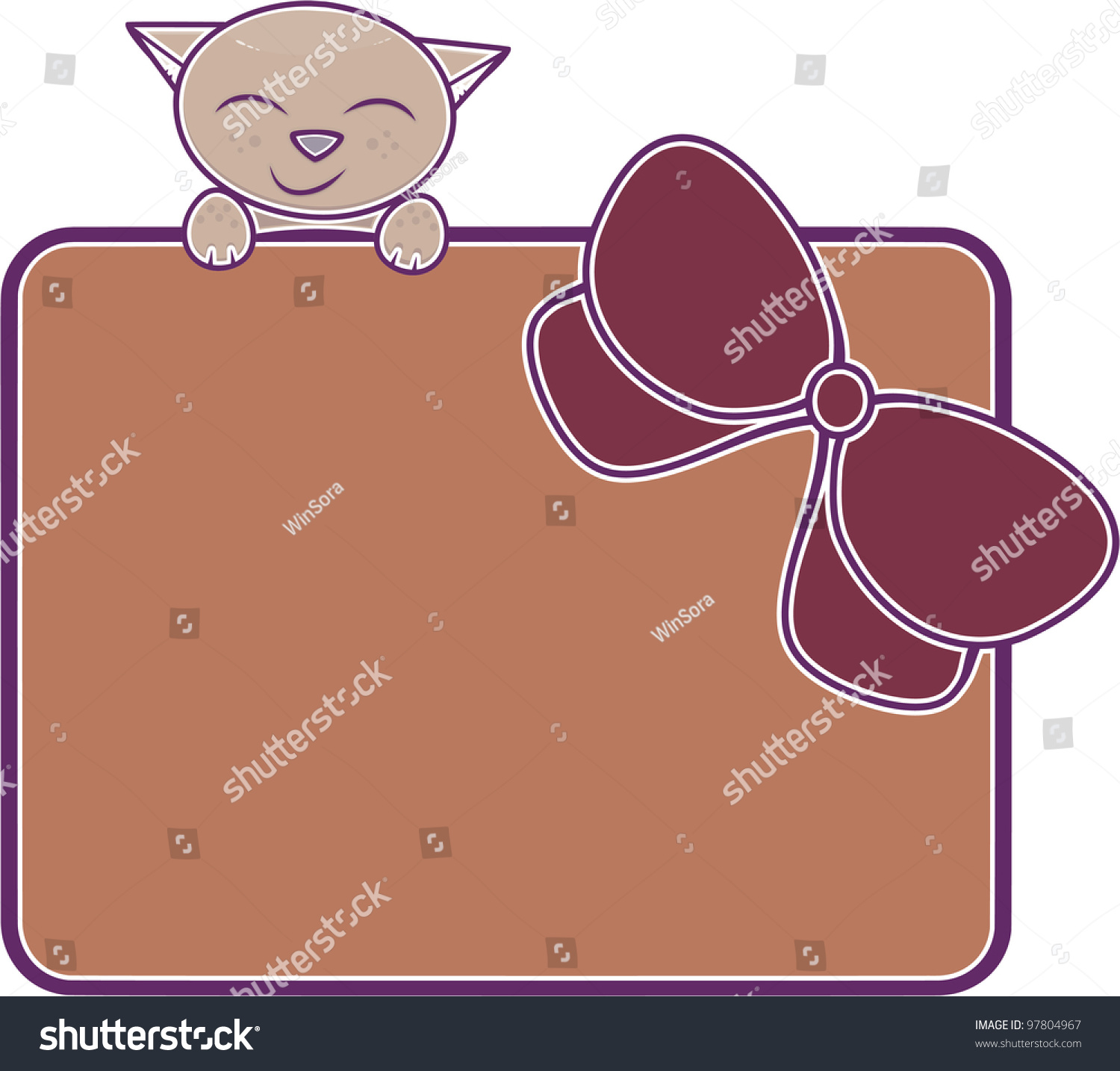 Cute Cat Frame Stock Vector (Royalty Free) 97804967 | Shutterstock