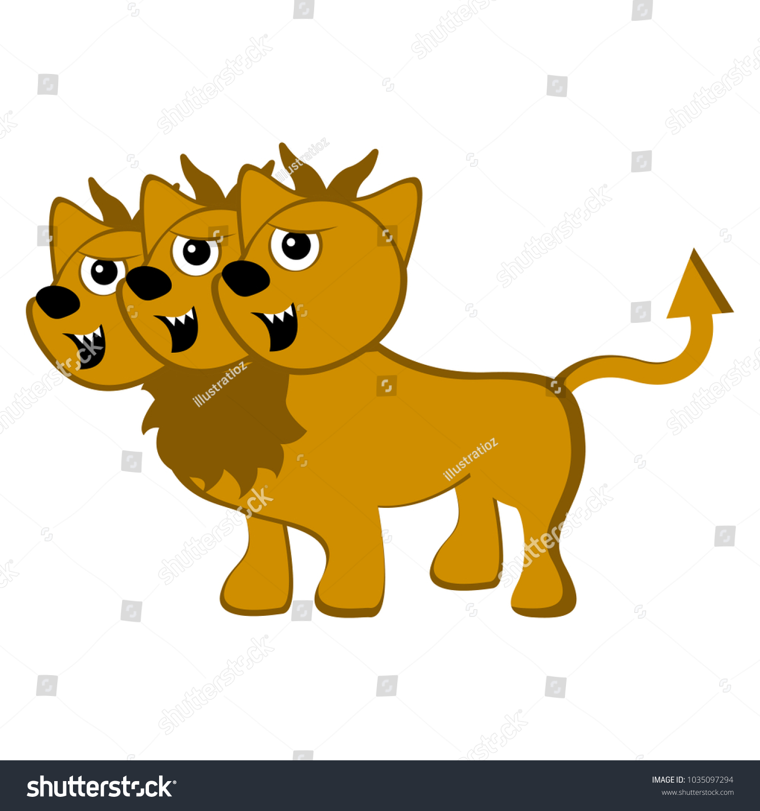Cute Cerberus Fantasy Creature Stock Vector (Royalty Free) 1035097294 ...