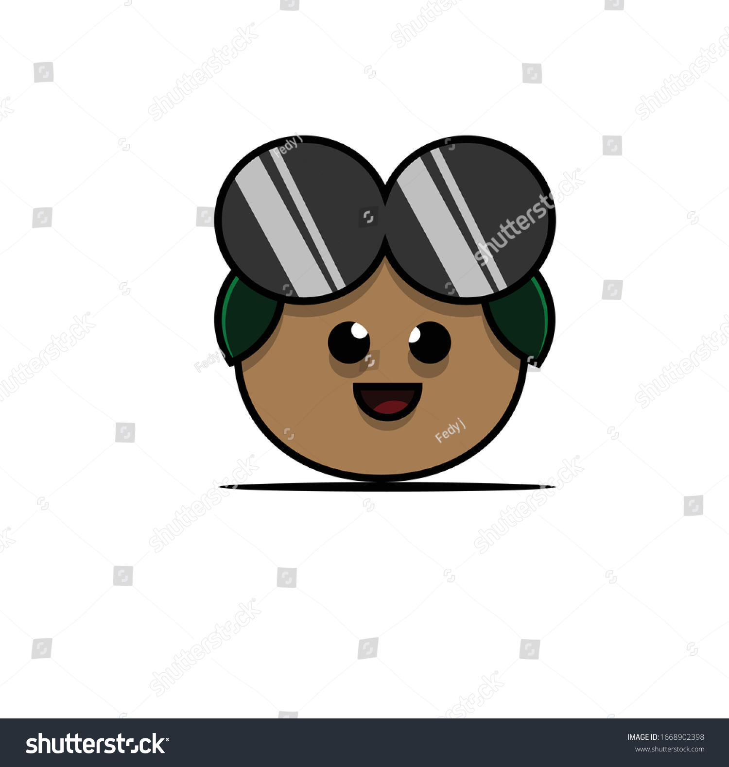 Cute Character Head Vector Design Stock Vector (Royalty Free) 1668902398