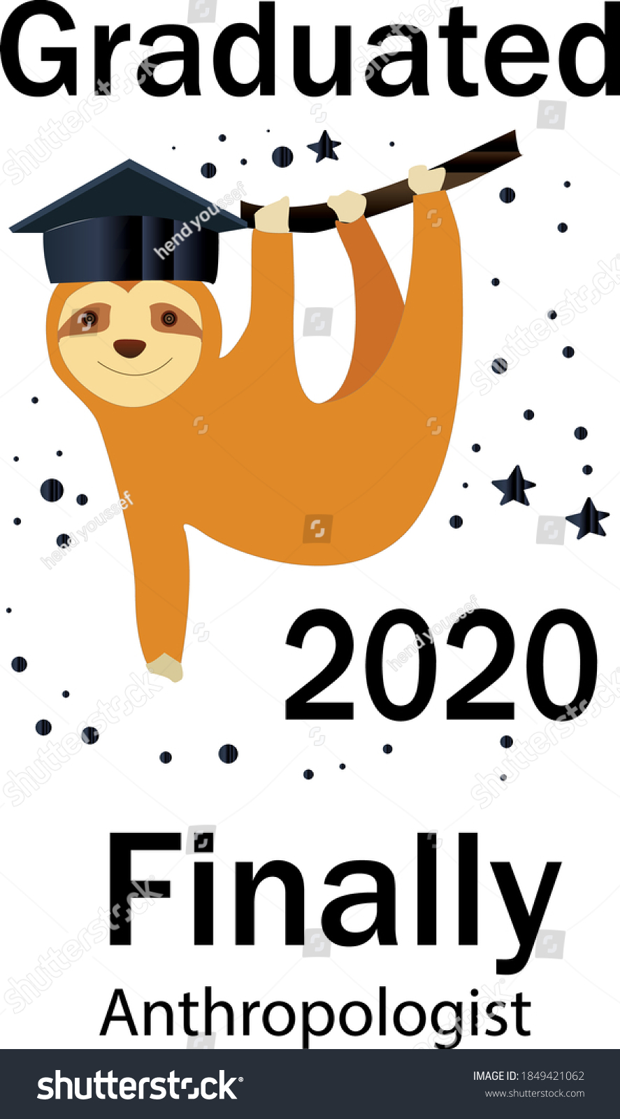 Cute Character Vector Finally Graduated Stock Vector (Royalty Free ...