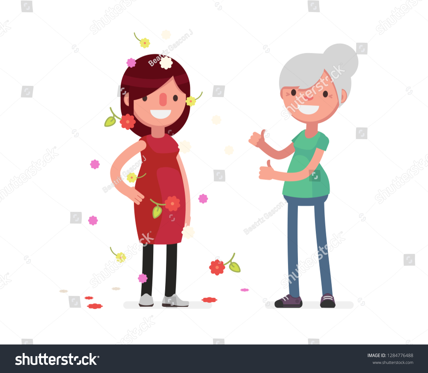 Cute Characters Celebrating Vector Illustration Stock Vector (Royalty ...
