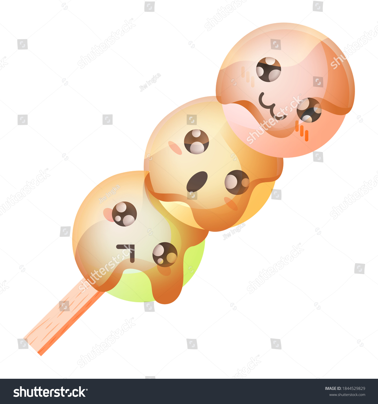 Cute Cheeky Face Dango Character Design Stock Vector (Royalty Free ...