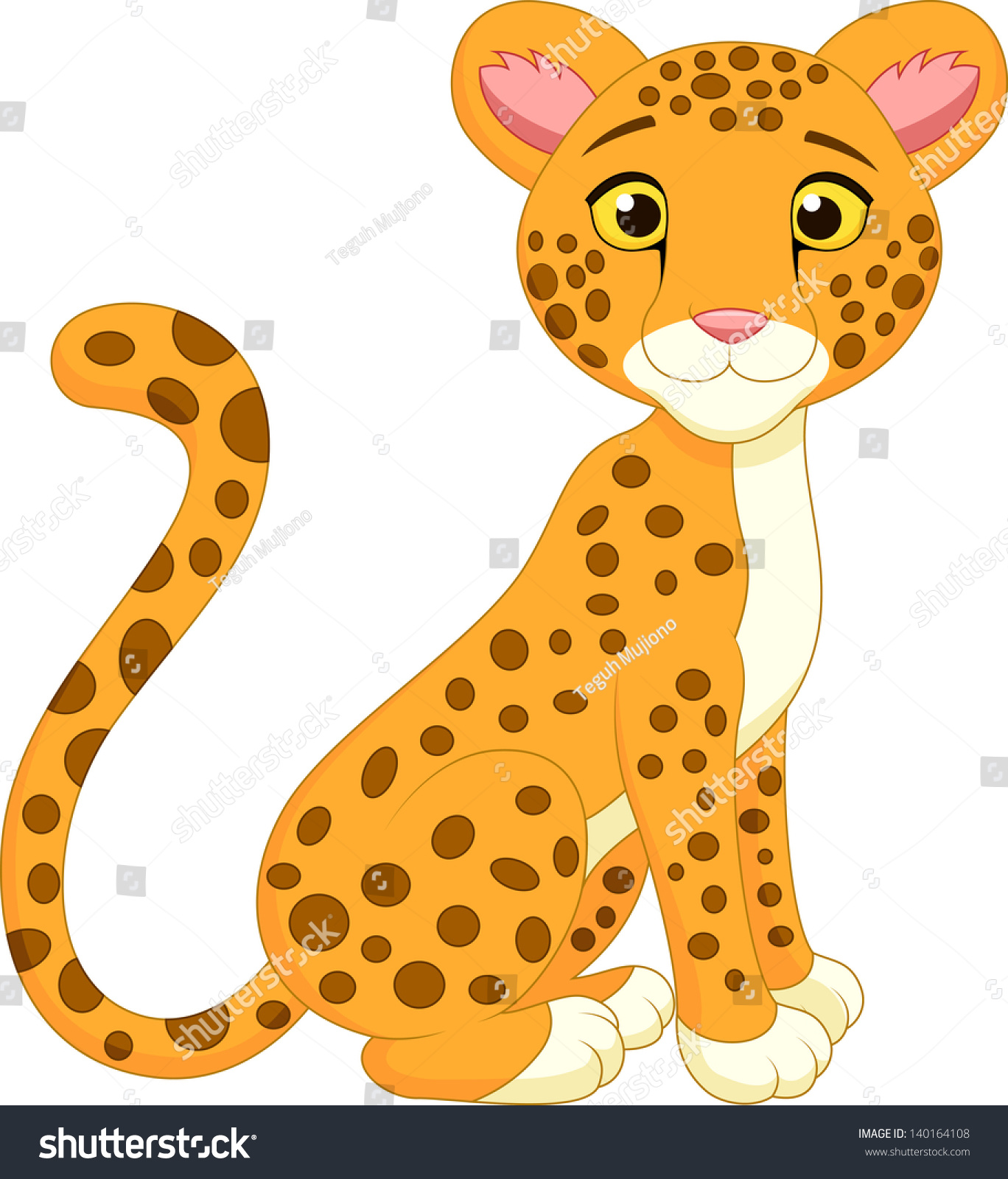 Cute Cheetah Cartoon Stock Vector (Royalty Free) 140164108 | Shutterstock
