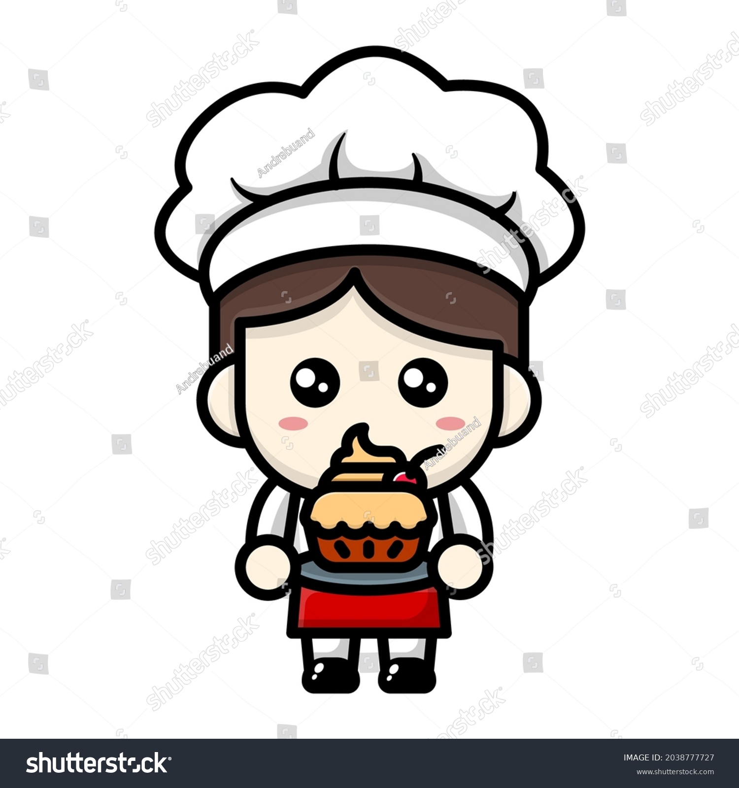 Cute Chef Cartoon Illustration Vector Graphic Stock Vector (Royalty ...