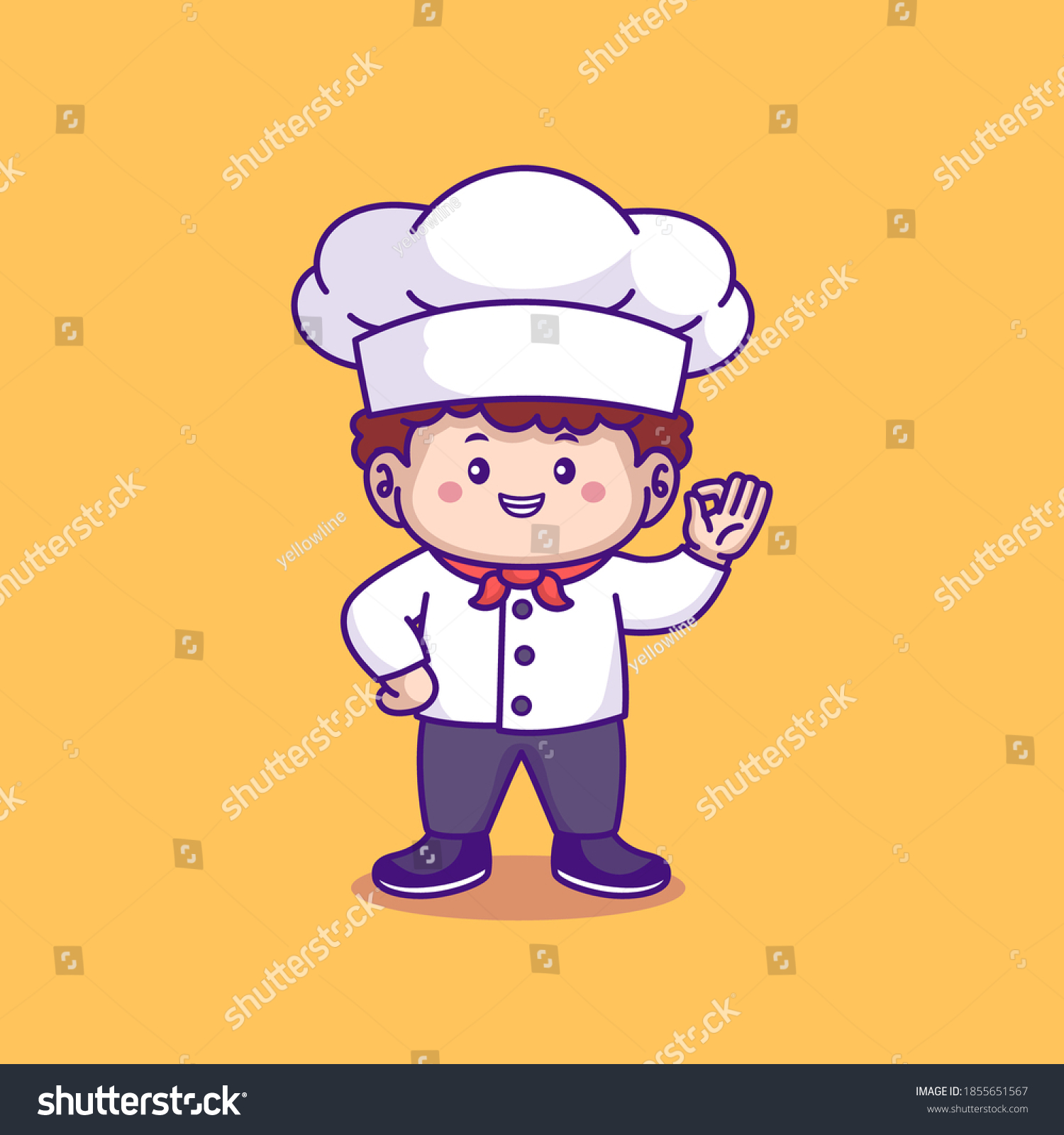 Cute Chef Cartoon Vector Illustration Stock Vector (Royalty Free ...