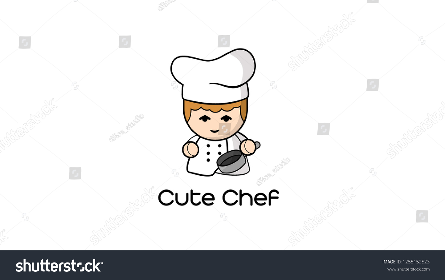 Cute Chef Logo Design Template Stock Vector (Royalty Free) 1255152523 ...