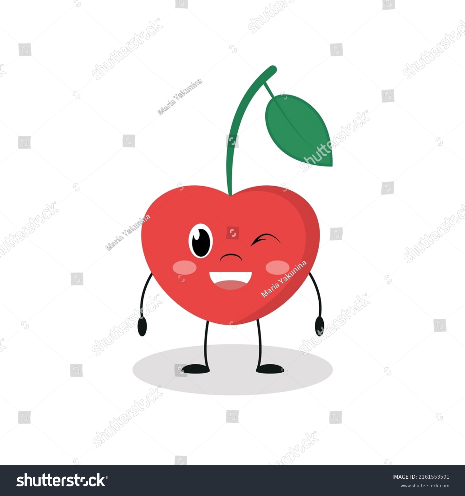 Cute Cherry Cartoon Vector Illustration Stock Vector (Royalty Free ...