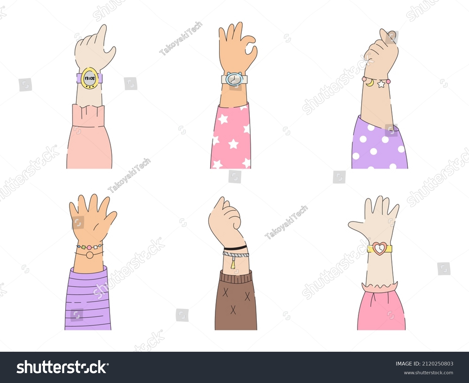 Cute Chibi Hands Set Vector Illustration Stock Vector (Royalty Free ...