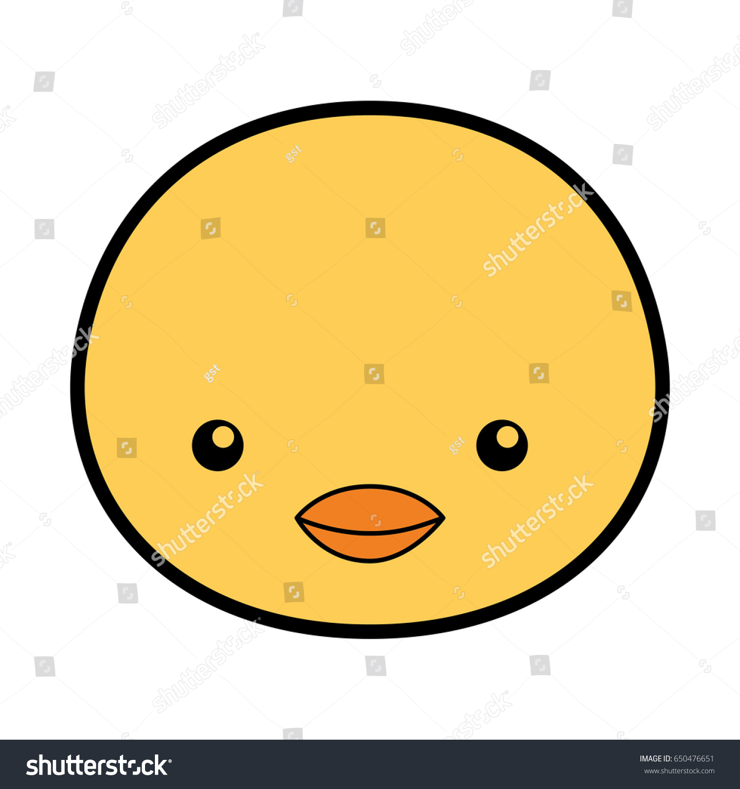 Cute Chick Face Cartoon Stock Vector (Royalty Free) 650476651 ...