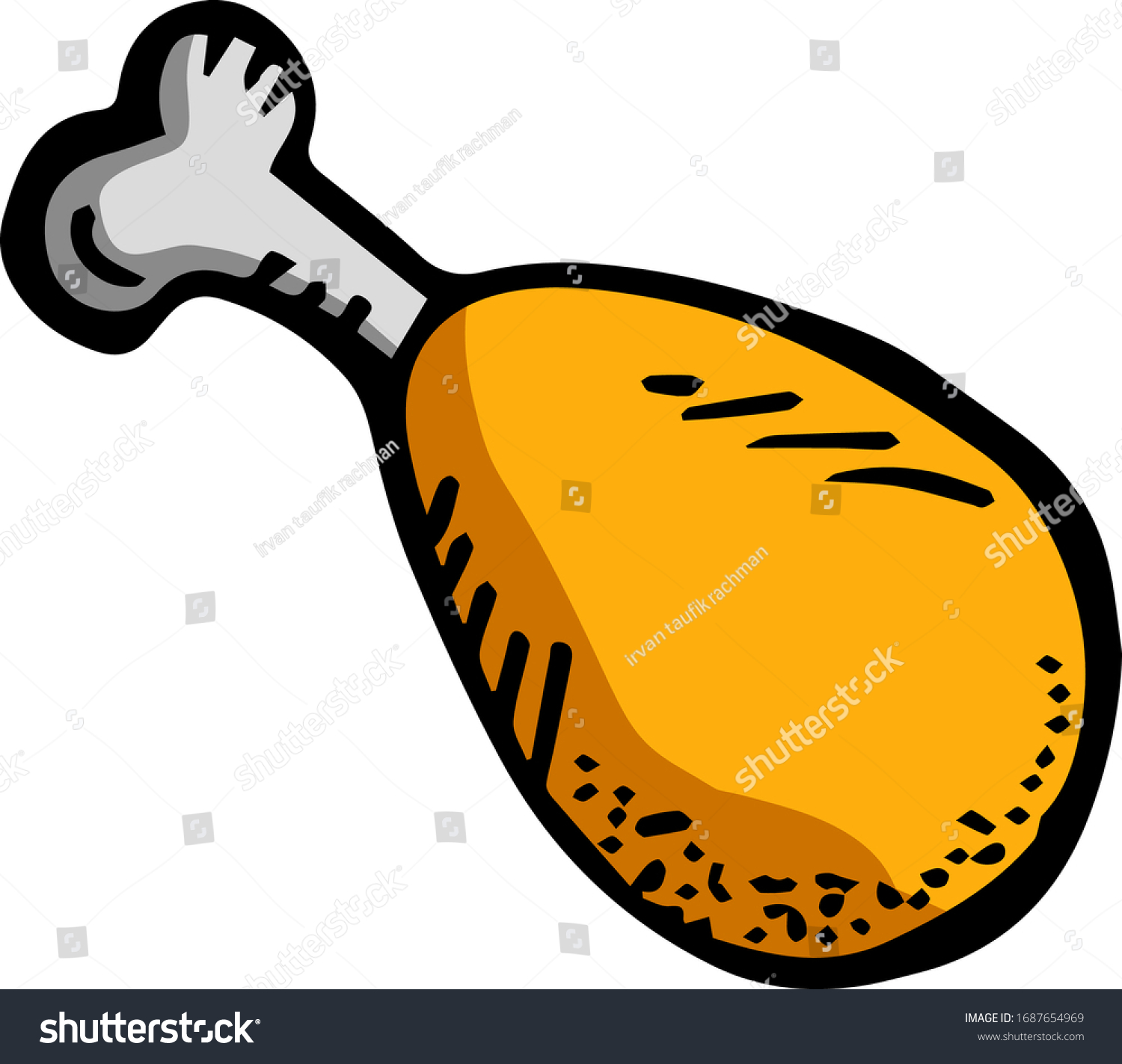 Cute Chicken Thigh Vector Form Stock Vector (Royalty Free) 1687654969 ...