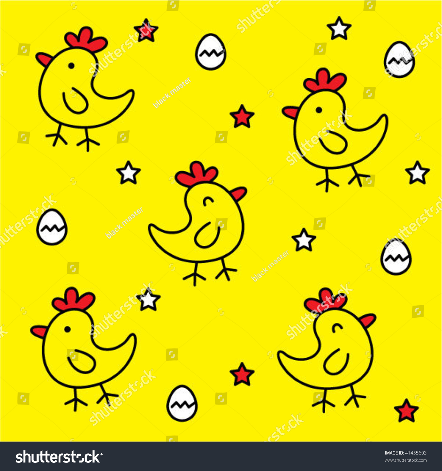 Cute Chicken Wallpaper Stock Vector (Royalty Free) 41455603